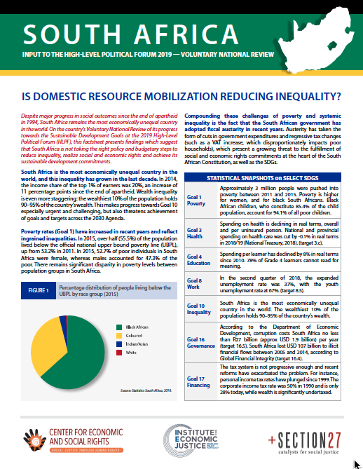 South Africa: Is Resource Mobilization Reducing Inequality? — Center ...