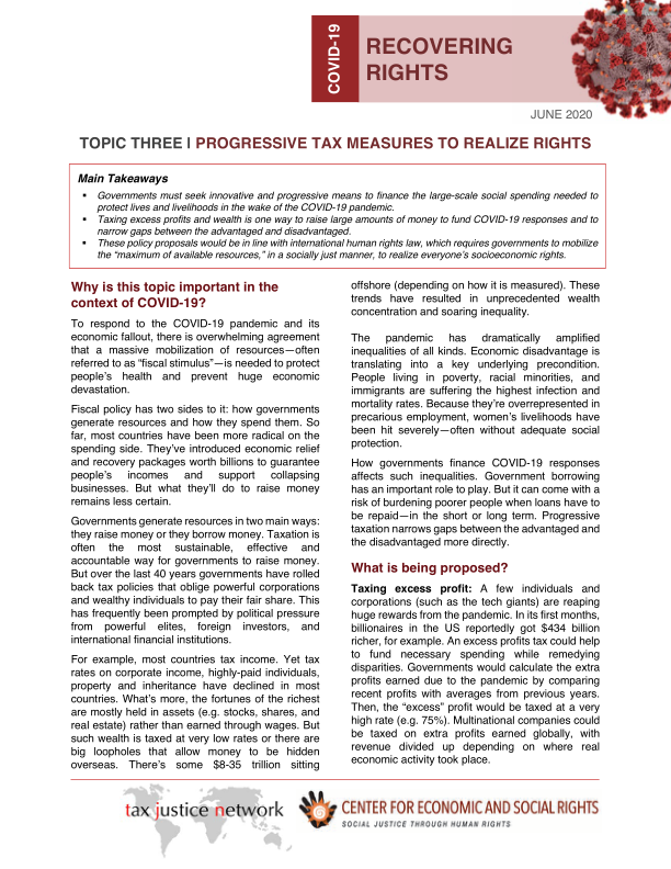 Progressive Tax Measures to Realize Rights — Center for Economic and ...
